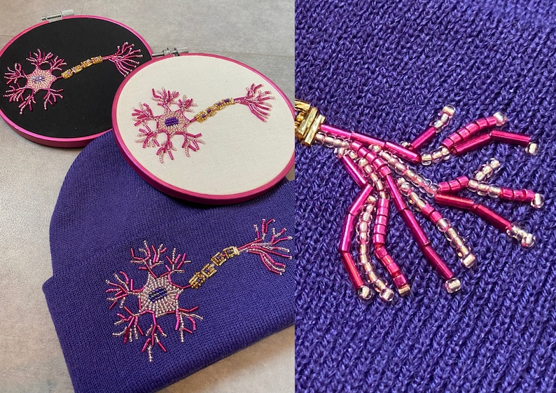 Neuron 6" Beadwork Embroidery Anatomical Pattern - DIY Digital PDF ...