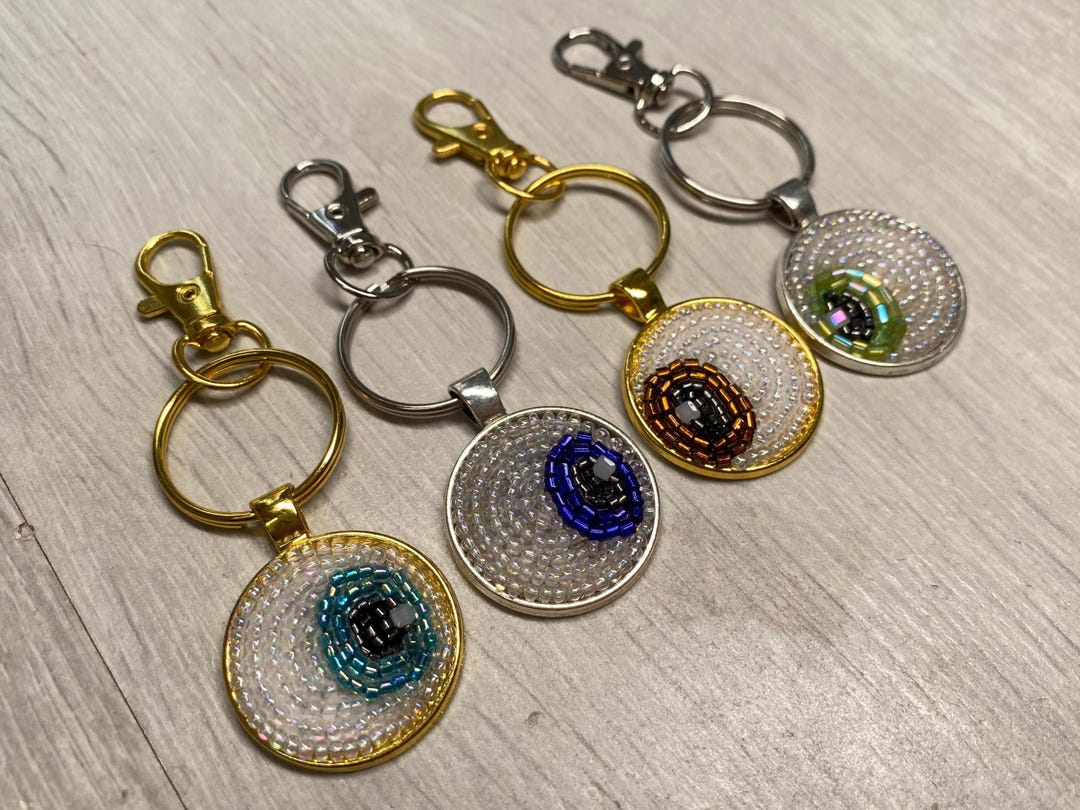 Eyeball Beadwork Keychain Bag Charms - Etsy