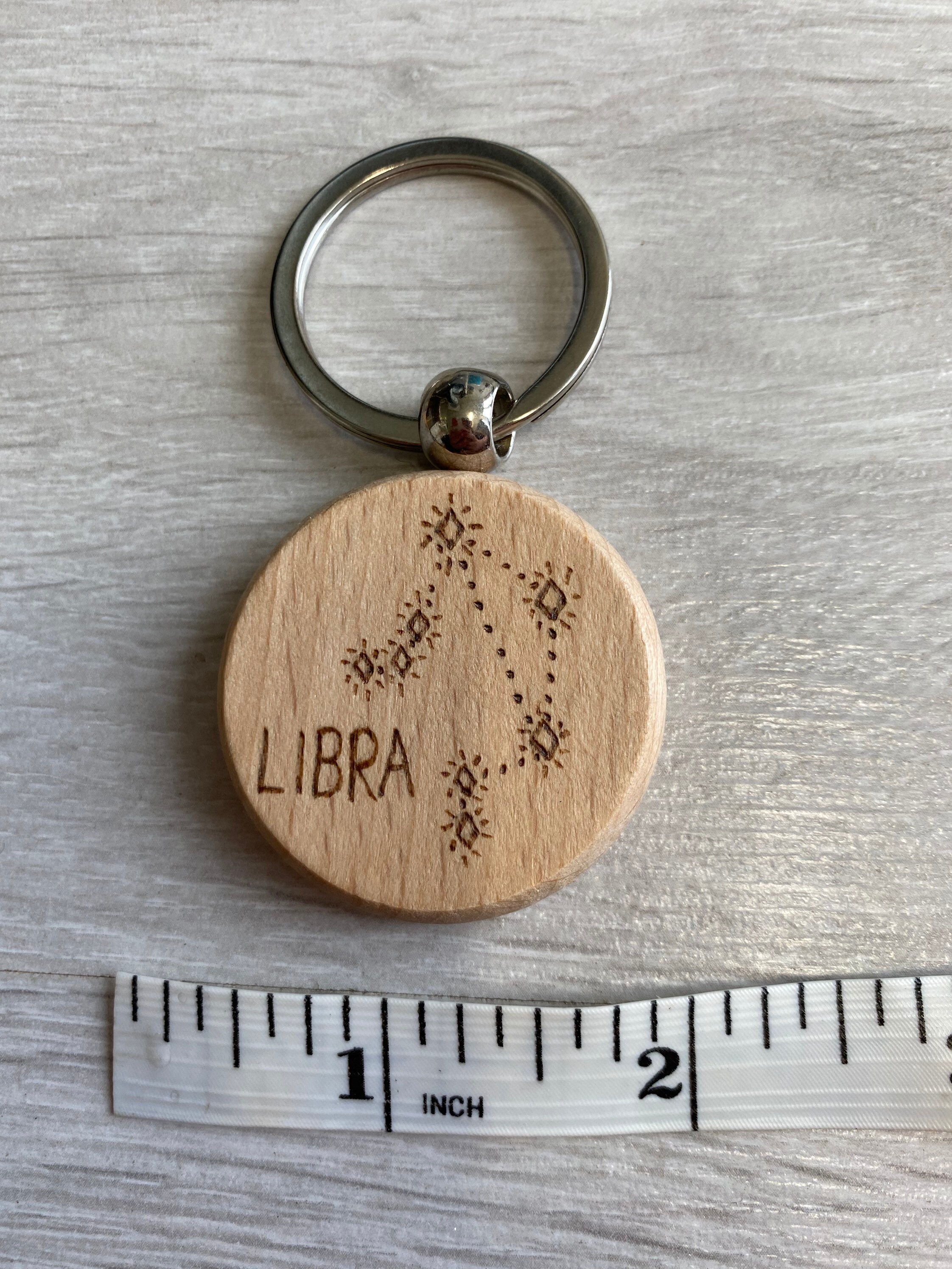 Star Signs Wooden Pyrography Keychains | Etsy