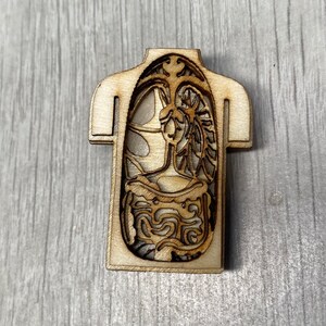 Open Torso Organs. Anatomical Wooden Pin Badge Brooch. Laser Cut, Birch ...
