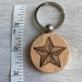 Star Wooden Pyrography Keychain - Etsy