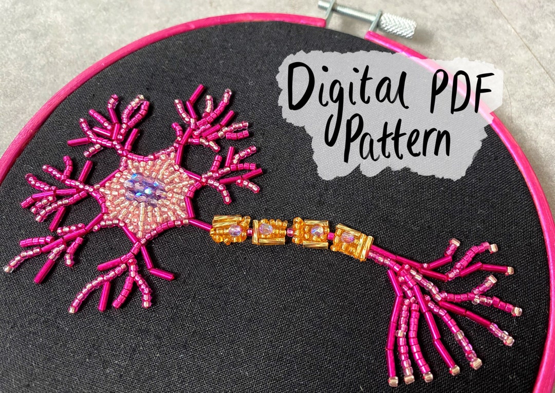 Neuron 6" Beadwork Embroidery Anatomical Pattern - DIY Digital PDF ...