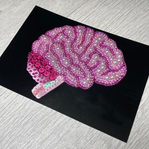 Beaded Brain Anatomy Embroidery A6 Print - Etsy