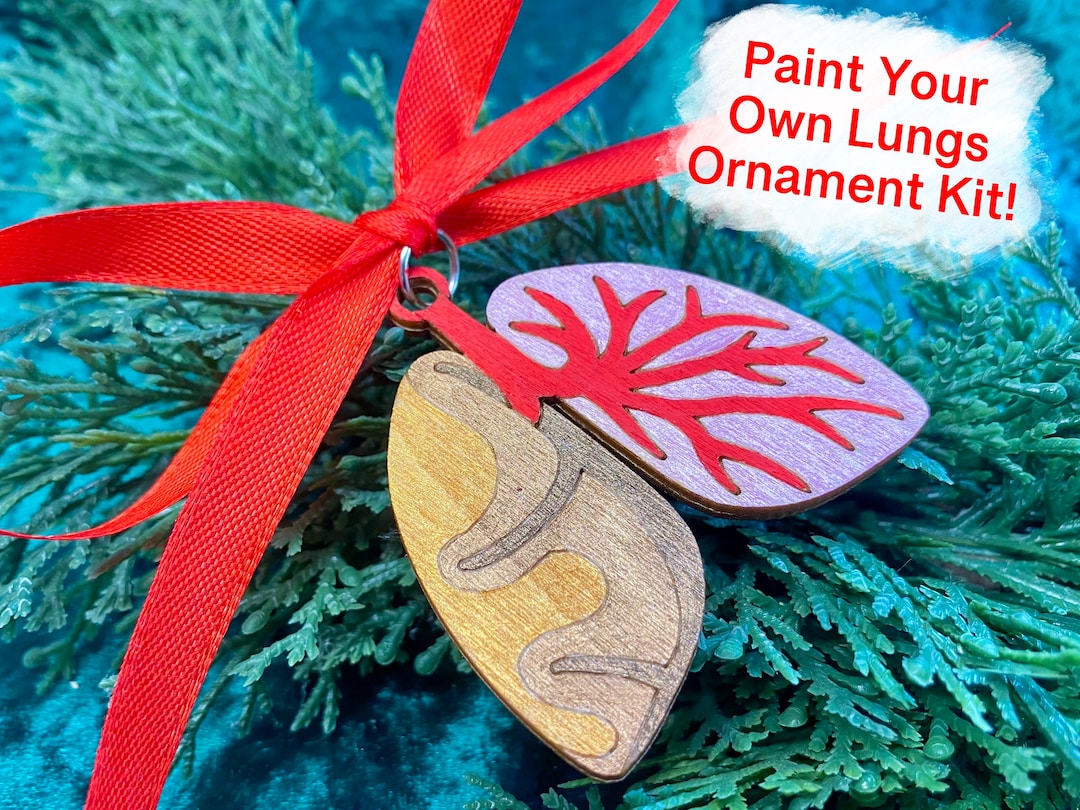 Lungs Anatomical DIY Paint Your Own, Wooden Christmas Decoration ...