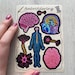 Neurological Anatomical A6 Sticker Sheet. Embroidery, Neuron, Brain ...