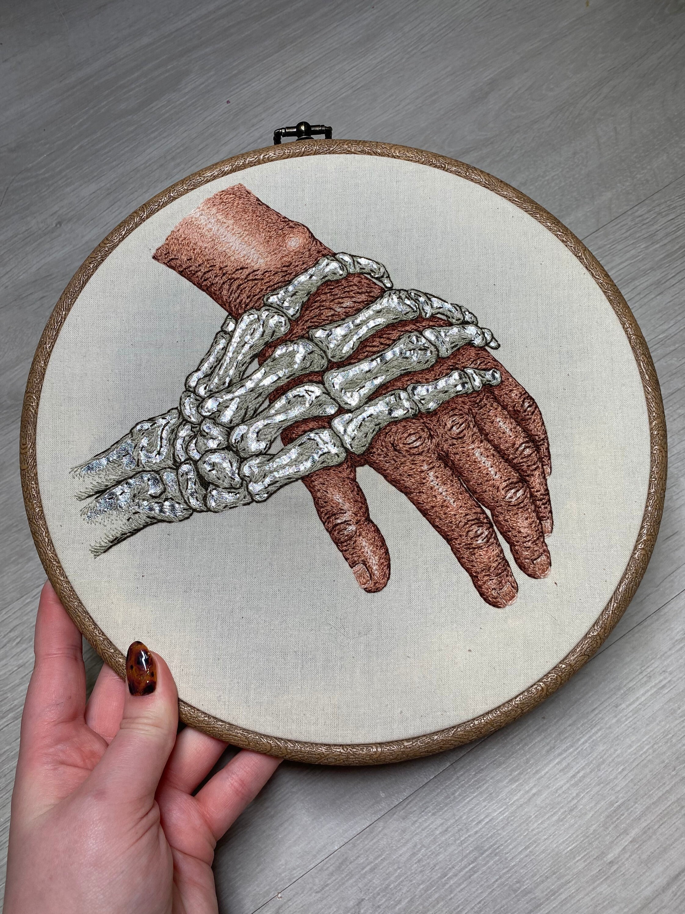 The Hand of Death. Skeletal Hand 10 Embroidery Hoop - Etsy