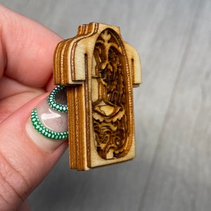 Open Torso Organs. Anatomical Wooden Pin Badge Brooch. Laser Cut, Birch ...