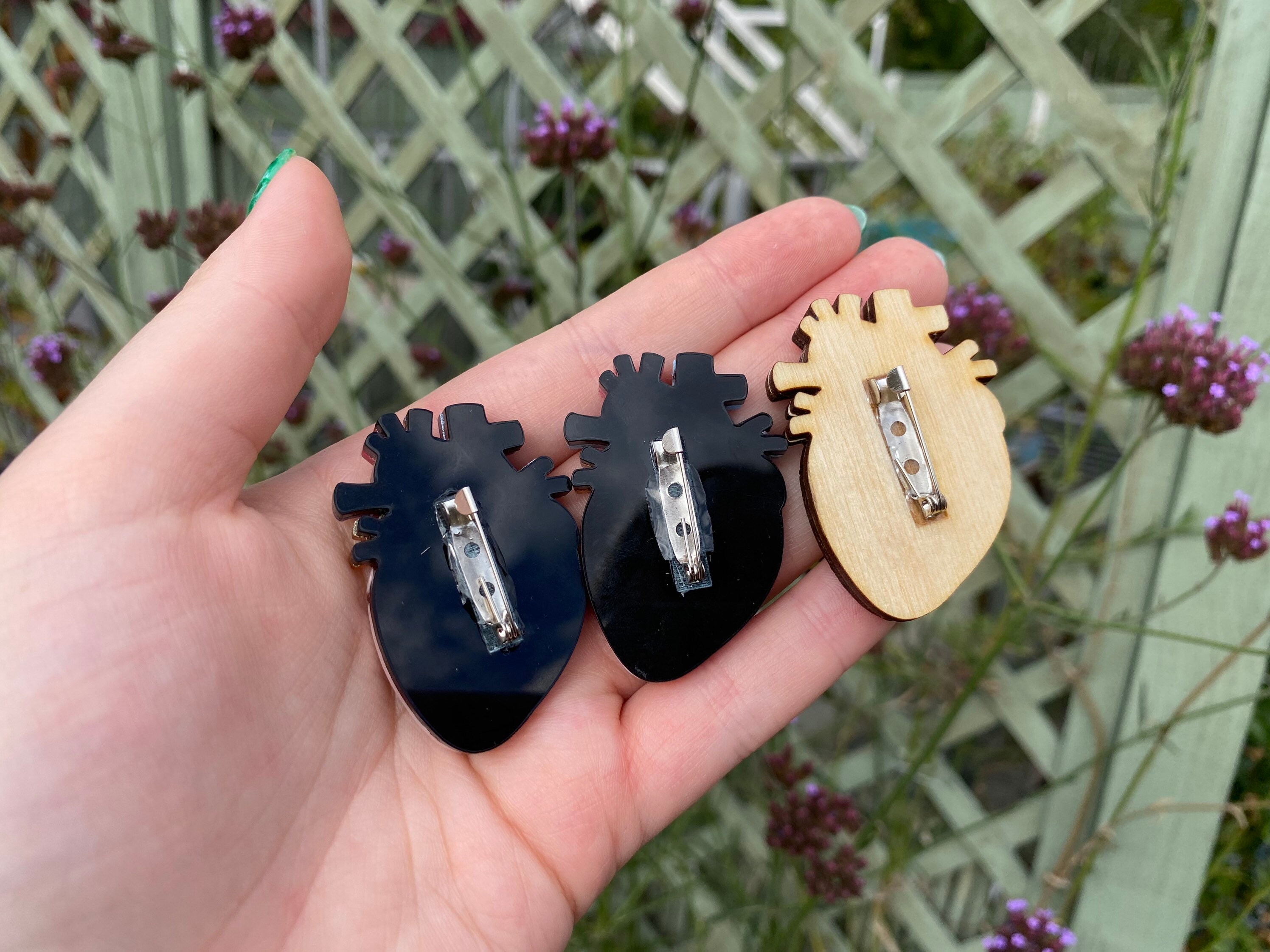 Heart Laser Cut Anatomical Pin Badge. Anatomy Acrylic Wood - Etsy