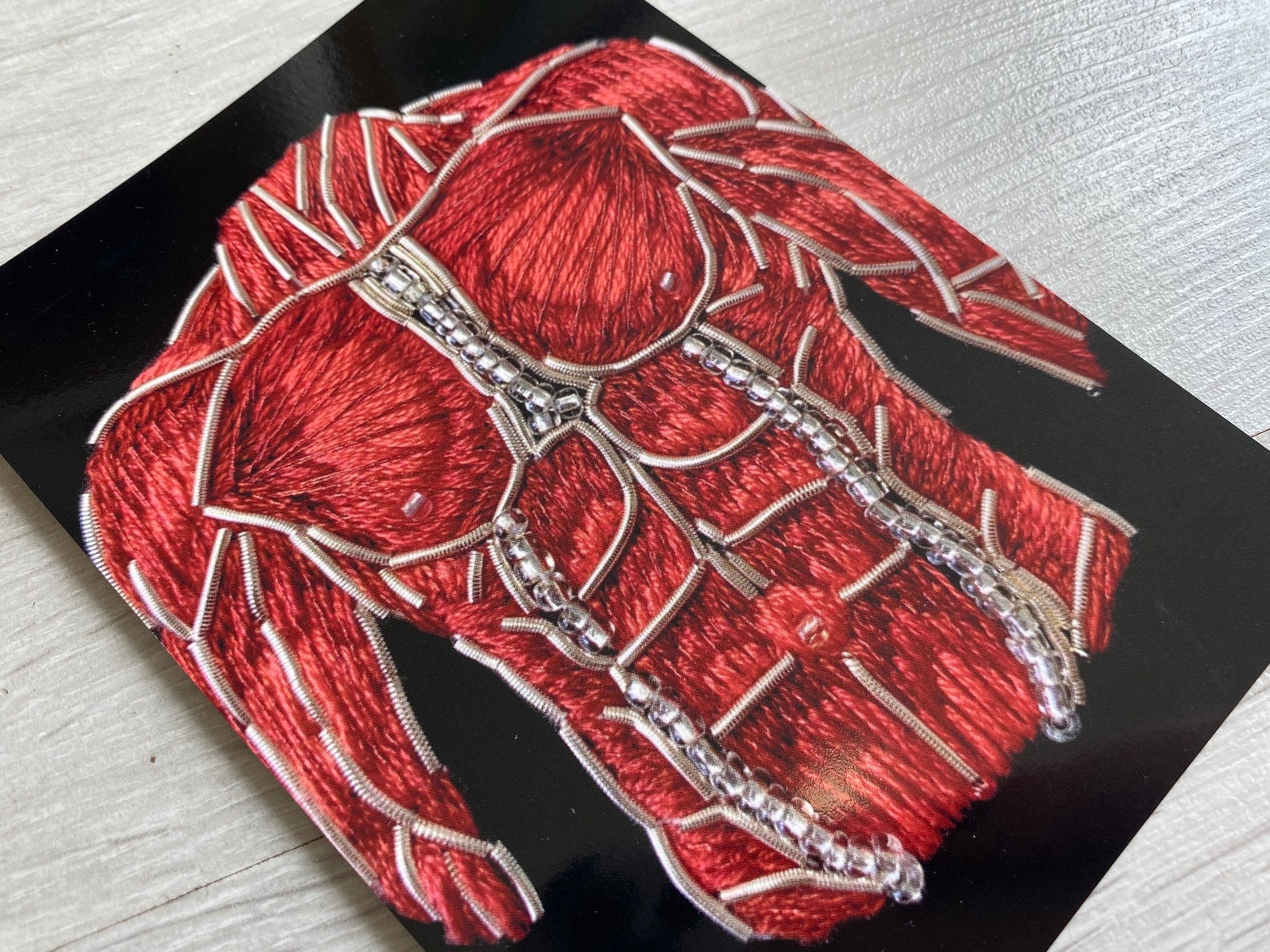 Male Torso Muscle Embroidery A6 Print | Etsy