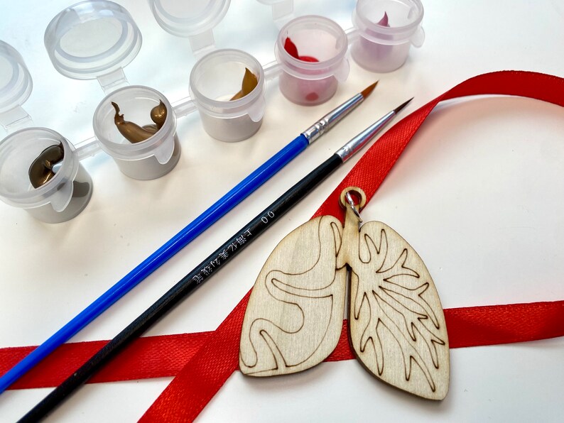Lungs Anatomical DIY Paint Your Own, Wooden Christmas Decoration ...