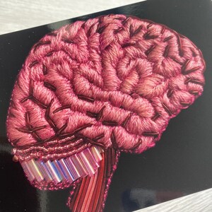 Brain Anatomy Embroidery A6 Print - Etsy UK
