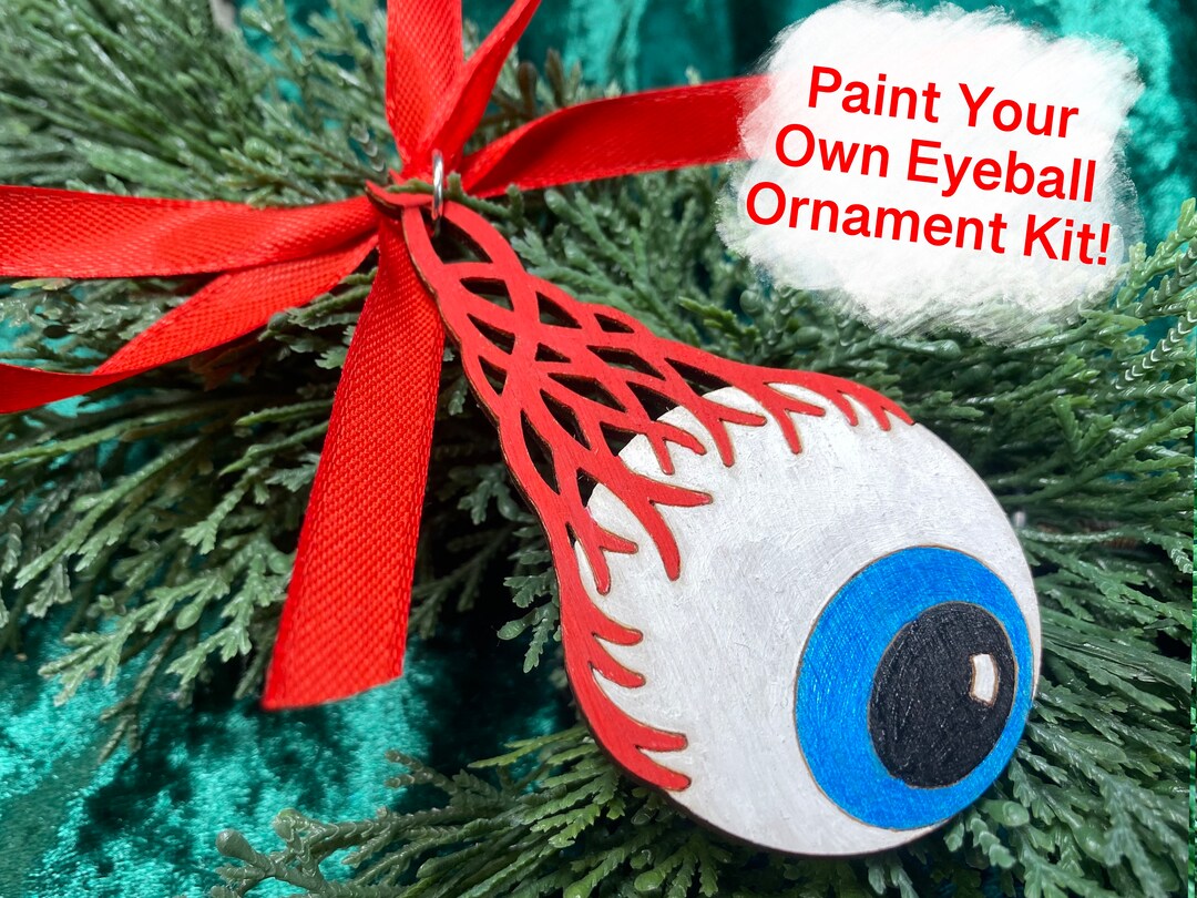 Eyeball DIY Paint Your Own, Wooden Christmas Decoration Ornament Craft ...