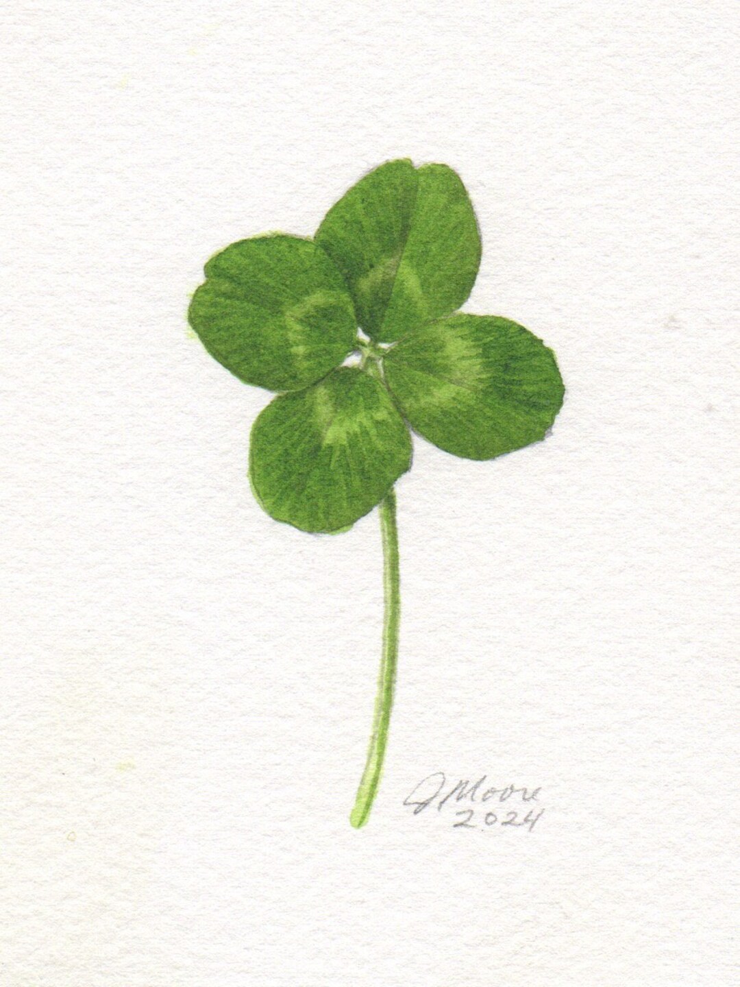 Four Leaf Clover no. 15 Botanical Watercolor Painting - Etsy