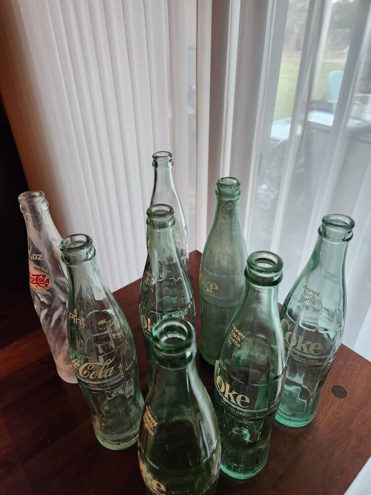7 Coke Bottles and 1 Pepsi Bottle, Vintage - Etsy