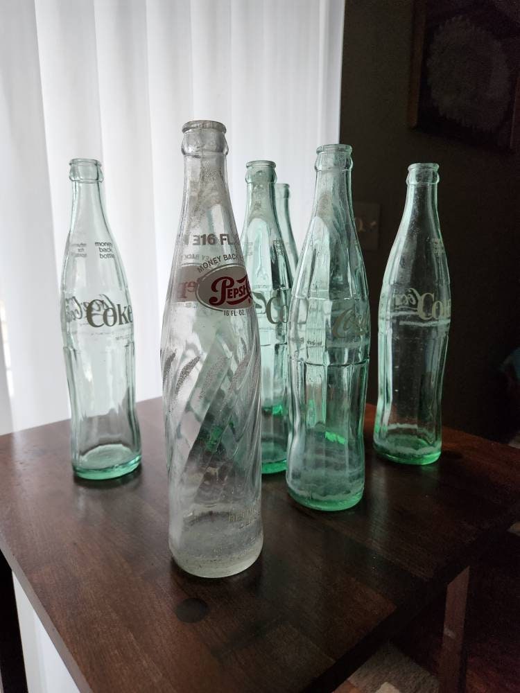 7 Coke Bottles and 1 Pepsi Bottle, Vintage - Etsy