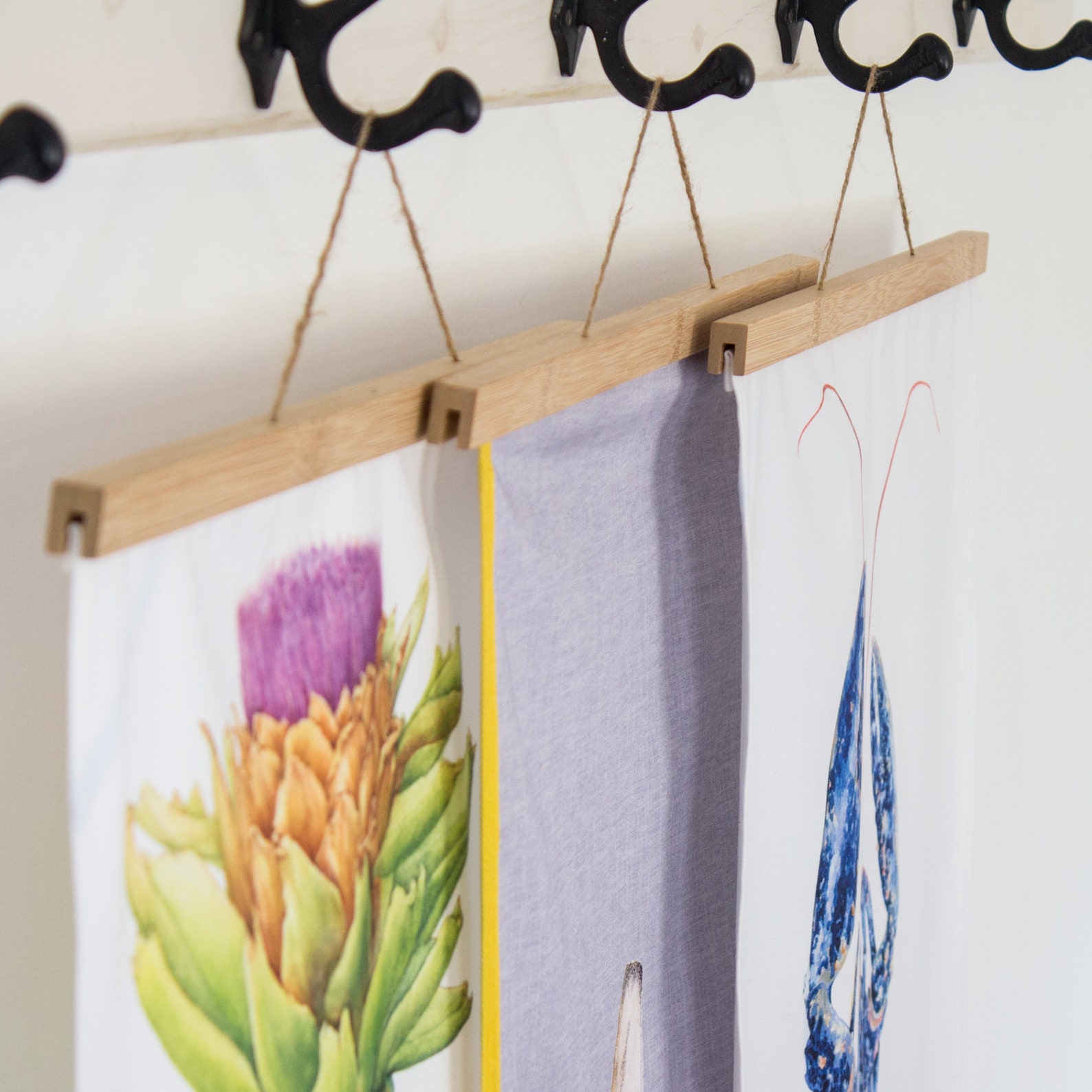 Tea Towel Fabric Tapestry Hanger Wall Hanger Frame in - Etsy