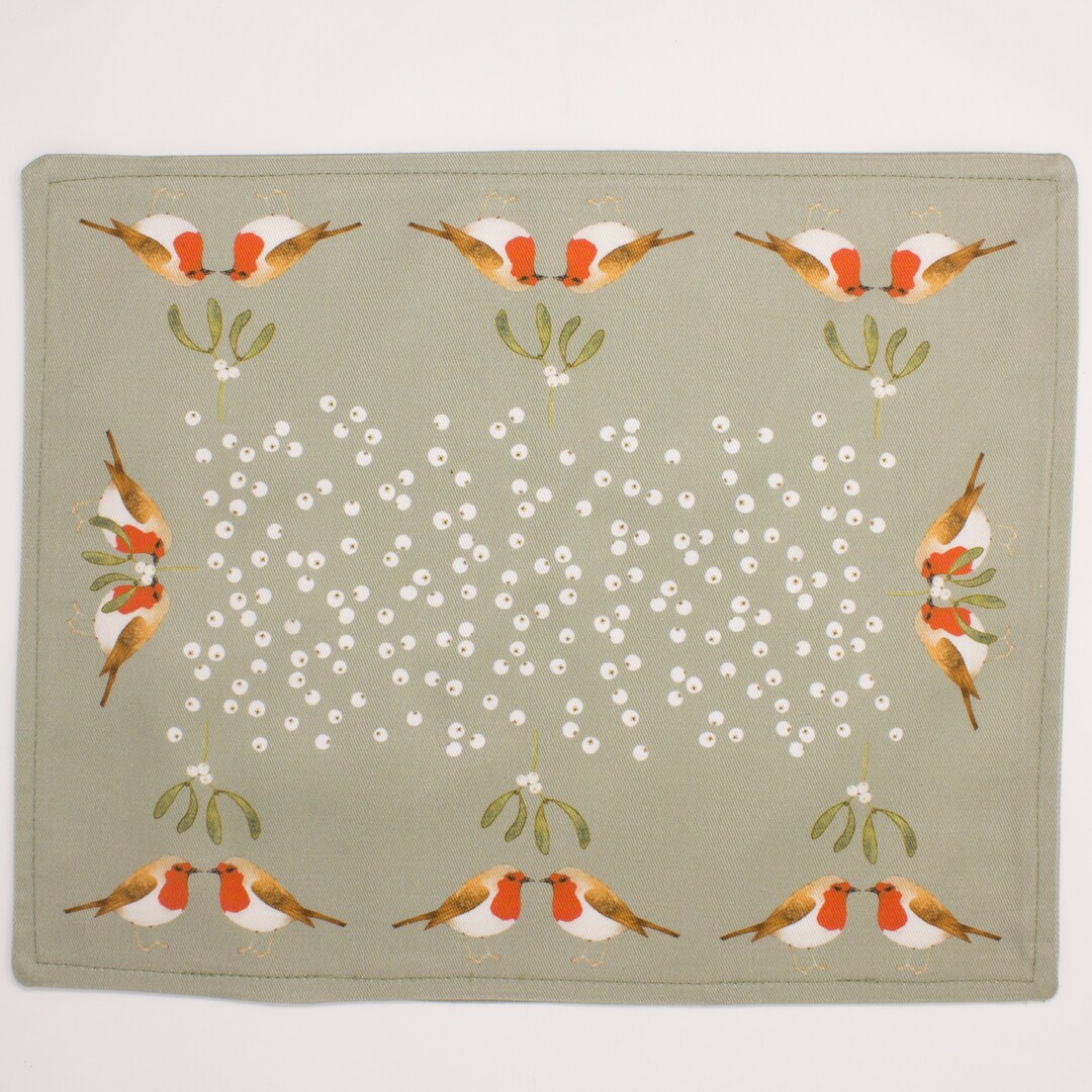 Christmas Placemats in Robin & Mistletoe Design, Christmas Table Mats ...