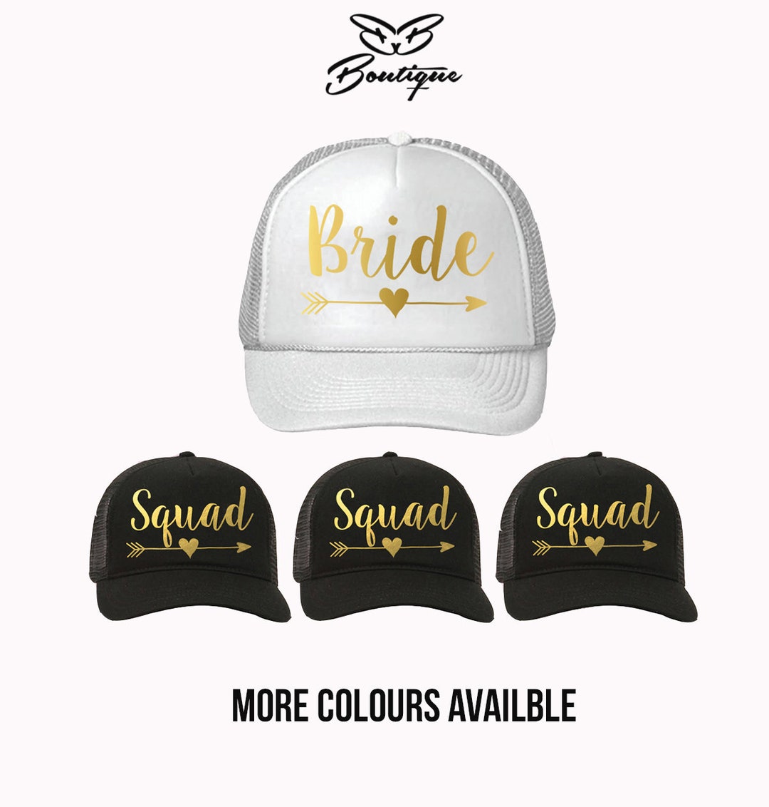 BRIDE and SQUAD ARROW Snapback Caps | Bride & Bridesmaid Bachelorette ...