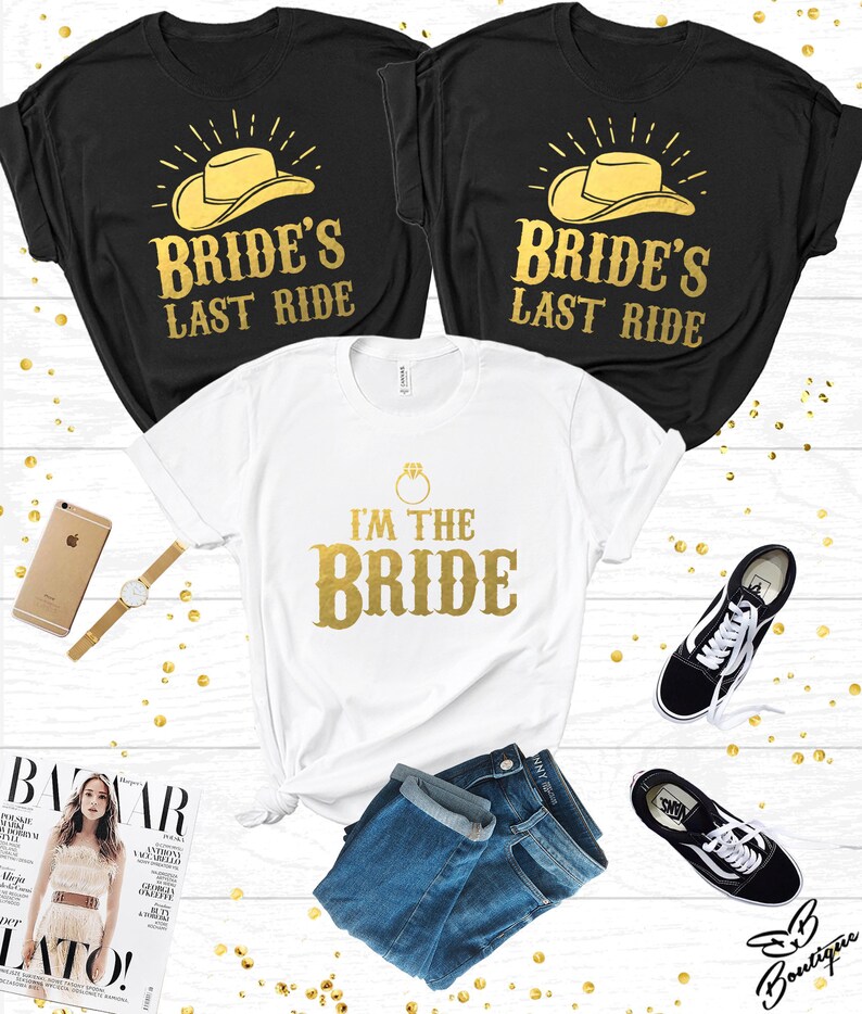 Brides Last Ride T-shirts Bachelorette Party Shirts Bride | Etsy