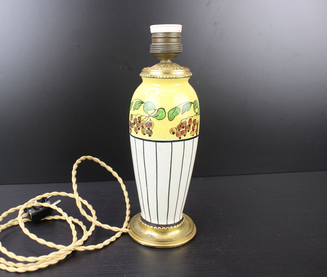 Art Deco Floral Lamp With Bronze Overlay. - Etsy