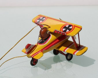 Yellow Biplane | Etsy