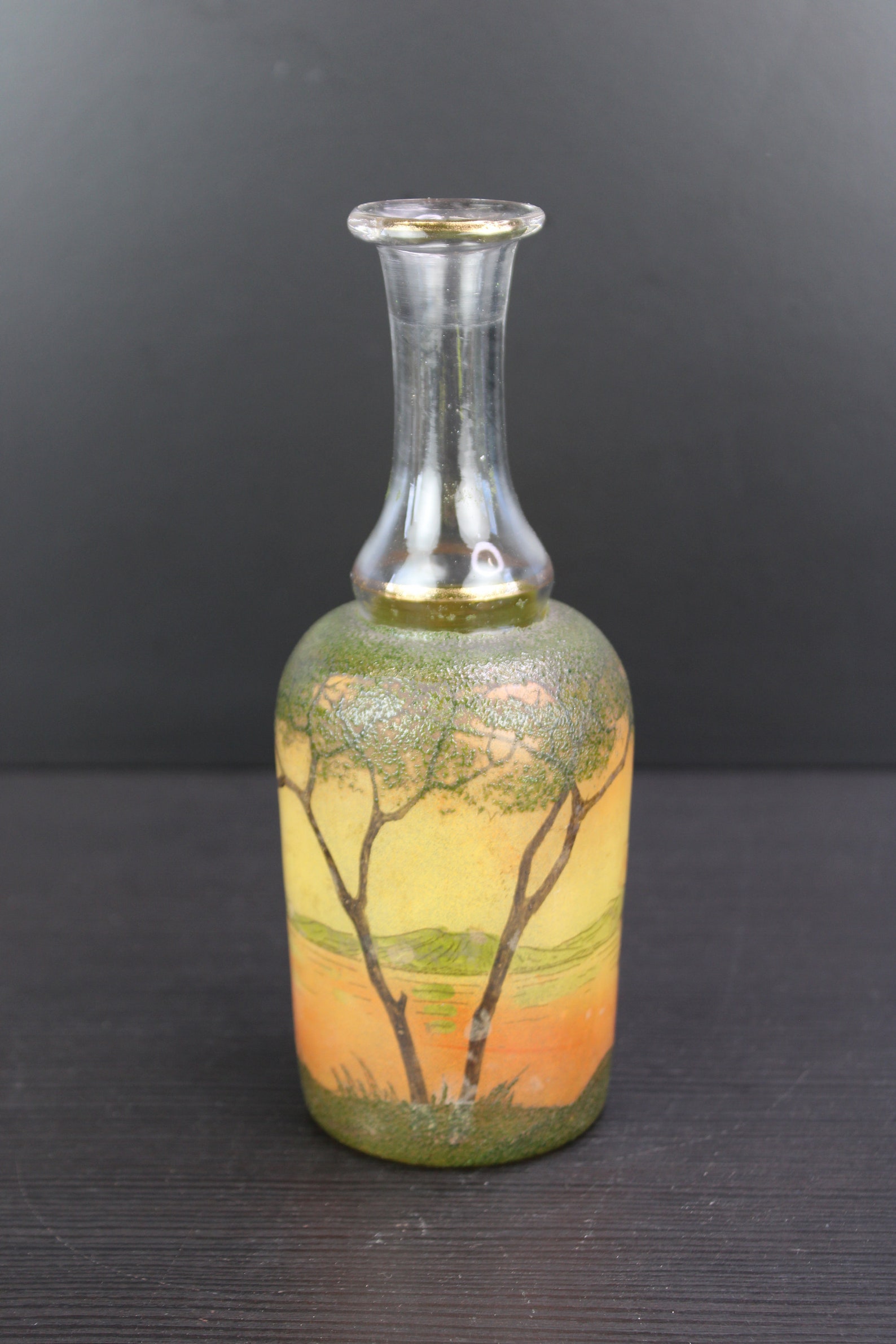 Jarra decantadora floral pintada con esmalte Art Nouveau de François ...