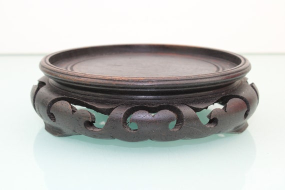 Chinese round wooden vase display stand. Shelving Home & Living etna.com.pe