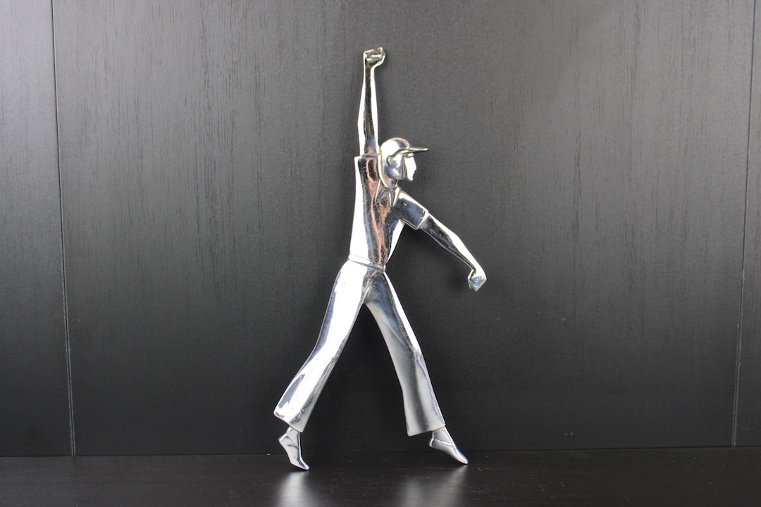 Art Deco Chrome Standing Man Figurine Ornament. - Etsy