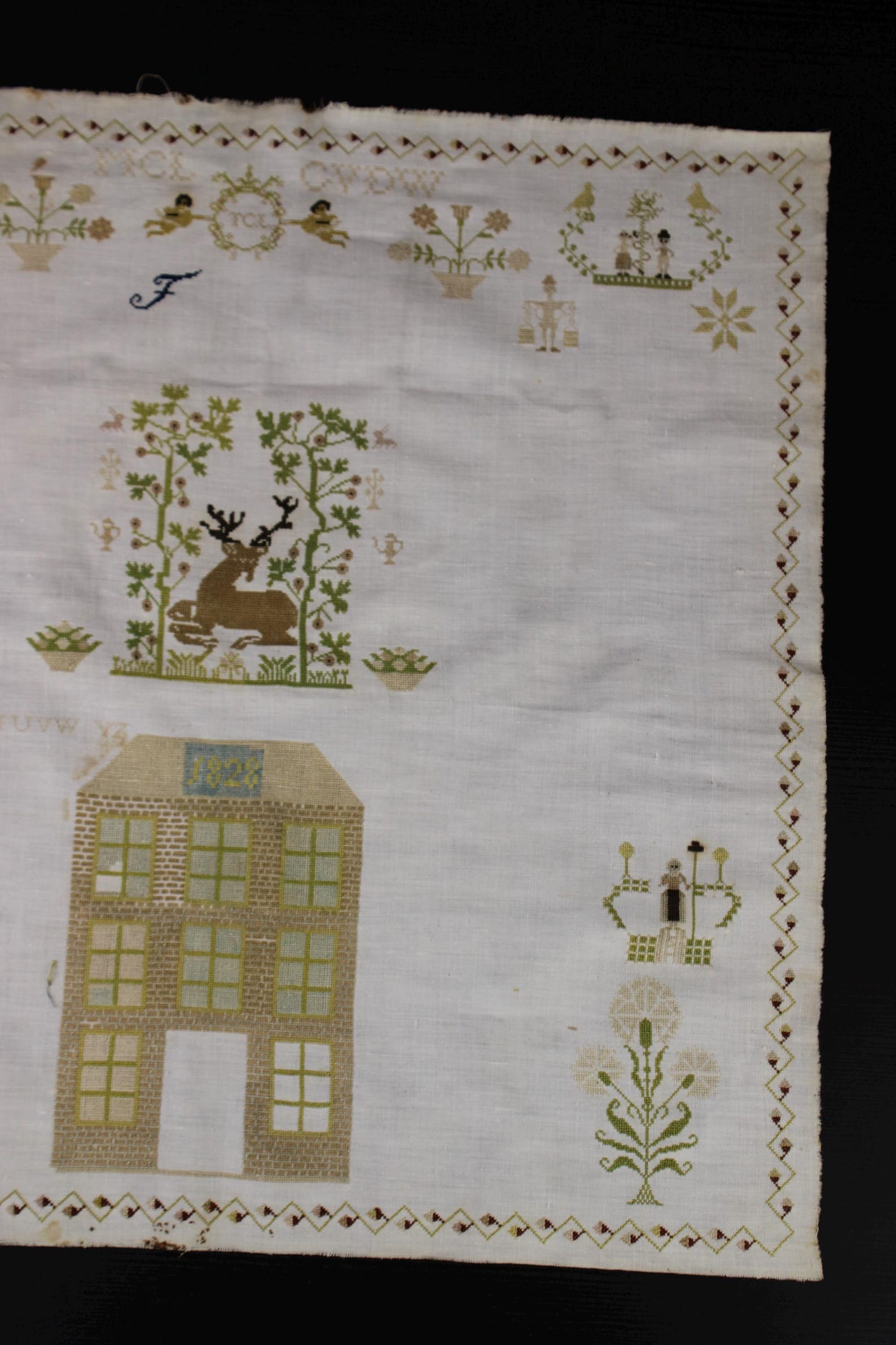 Antique Dutch Folk Art Handmade Finely Embroidery Sampler. 1828 - Etsy