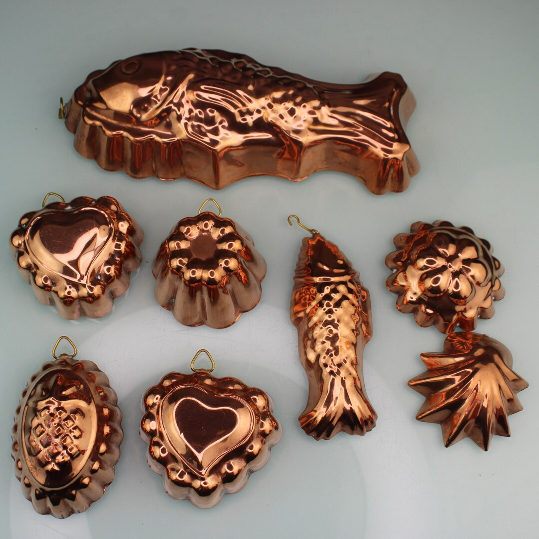 A Set of 8 Small Copper Cake Molds. - Etsy
