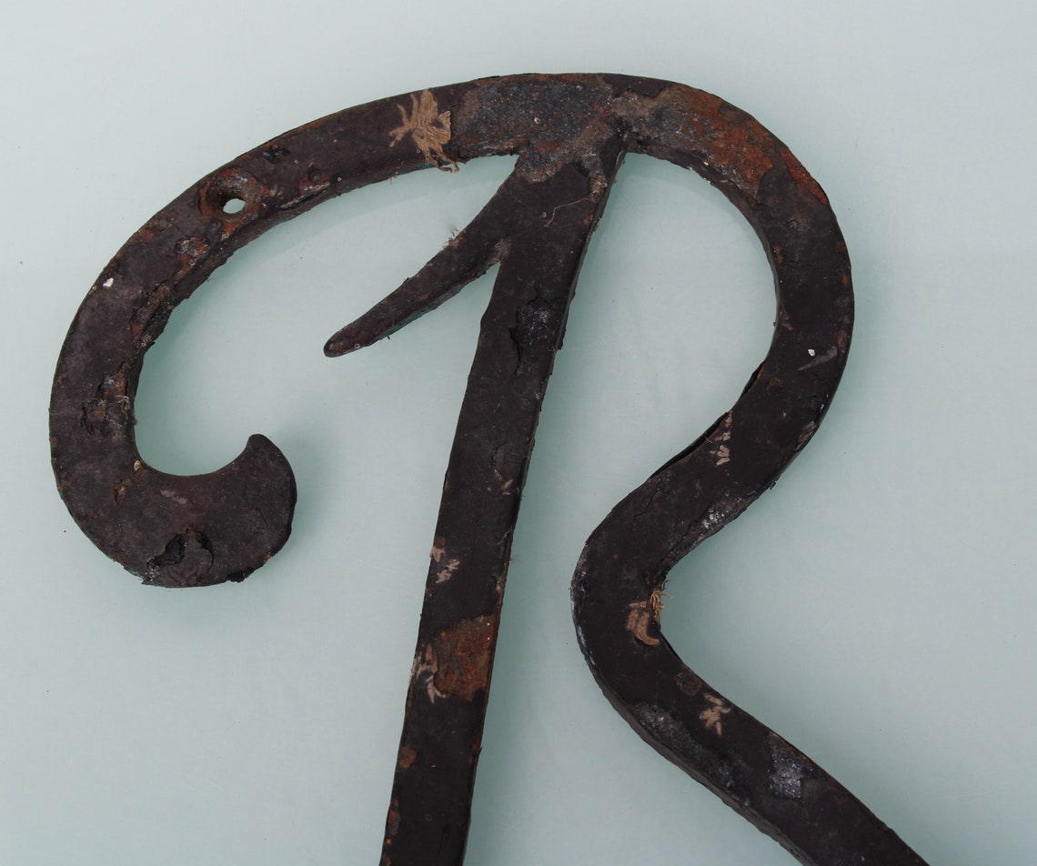Antique Industrial Curly Wrought Iron Letter R 19th Century - Etsy