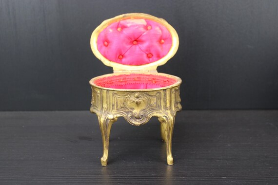 Antique rococo gilt long leg trinket casket jewelry b… - Gem