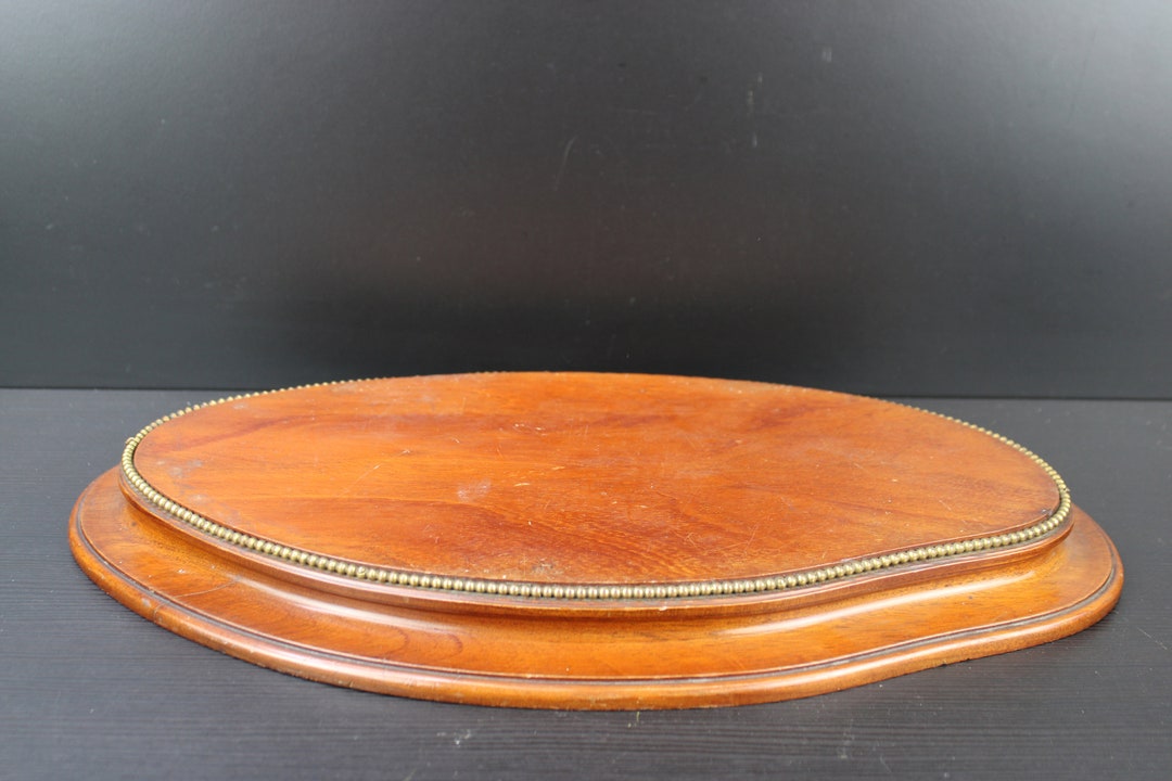 Antique Wooden Display Stand With Brass Beaded Edge. - Etsy