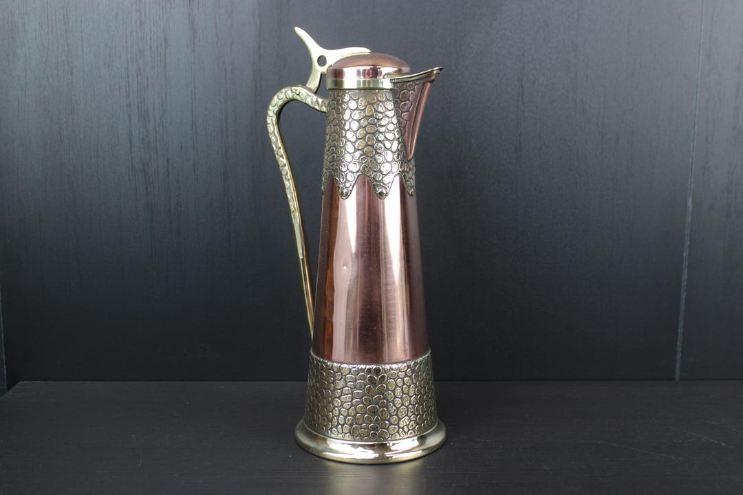 Art Nouveau Brass Copper Floral Decanter Jug Carafe by Gebruders Bing ...