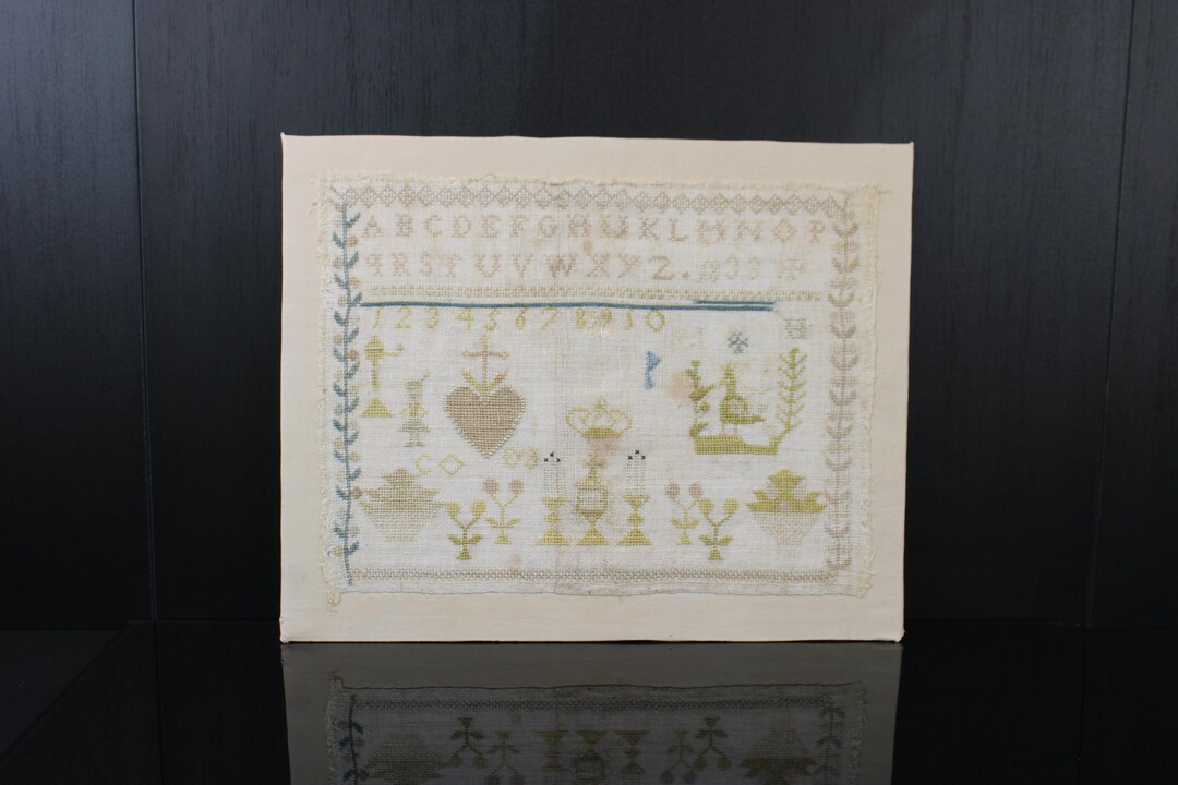 Antique Dutch Folk Art Handmade Embroidery Sampler 19th Century 1833 - Etsy