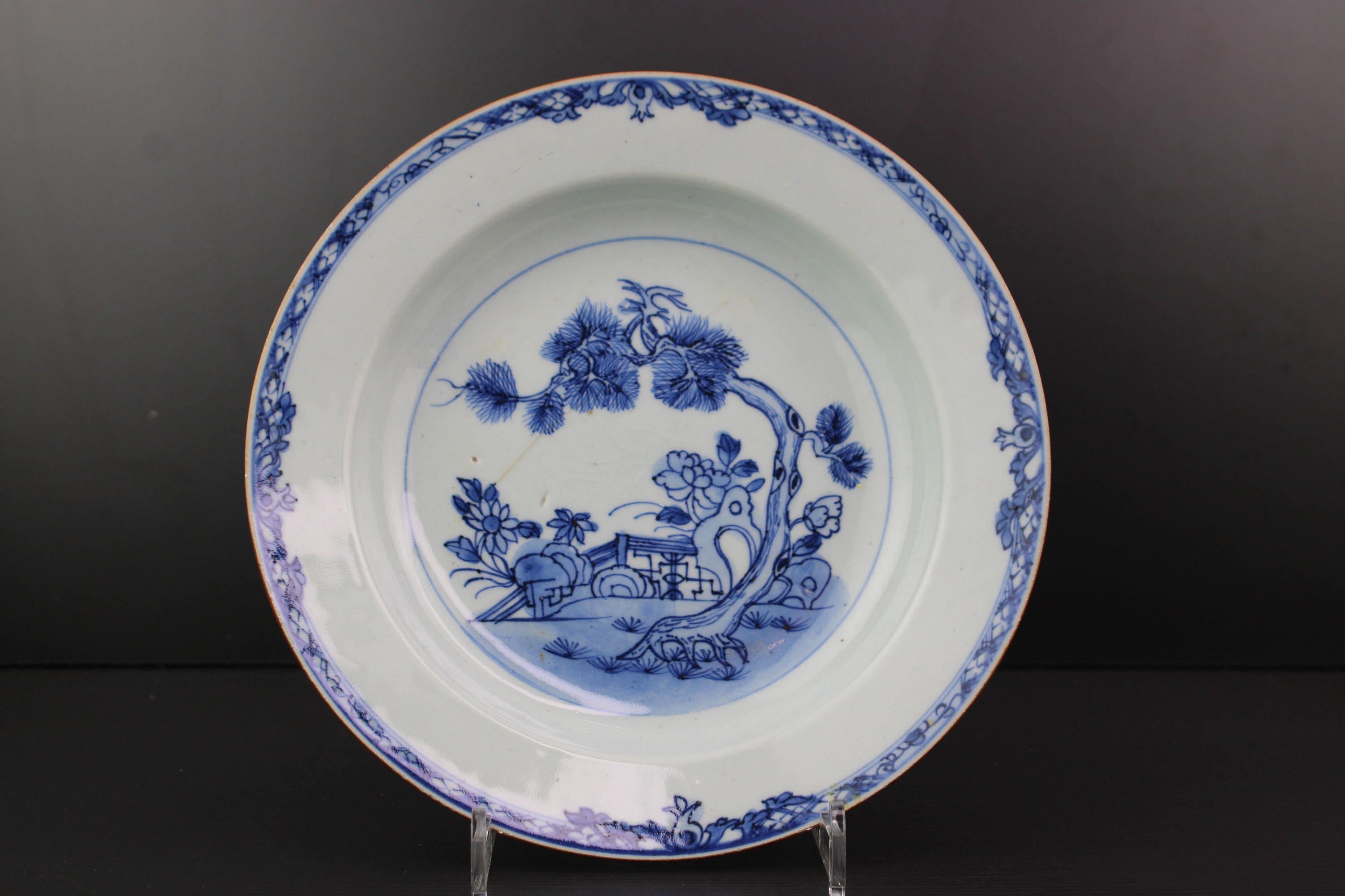 Antique Chinese Porcelain Blue & White Deep Plate. - Etsy