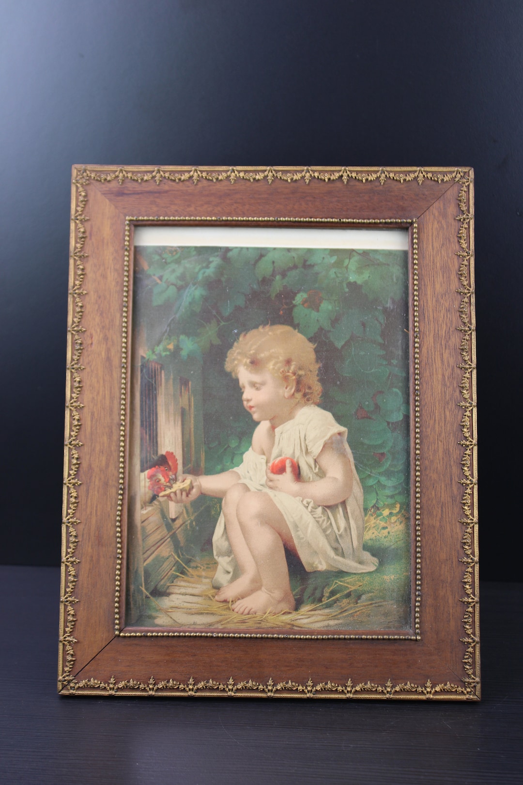 Antique Large Victorian Photo Frame With Bronze & Brass on Wood. - Etsy