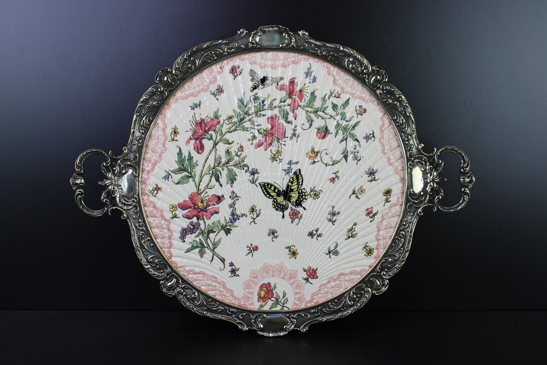 Art Nouveau Large Floral Serving Tray Platter by WMF württembergische ...