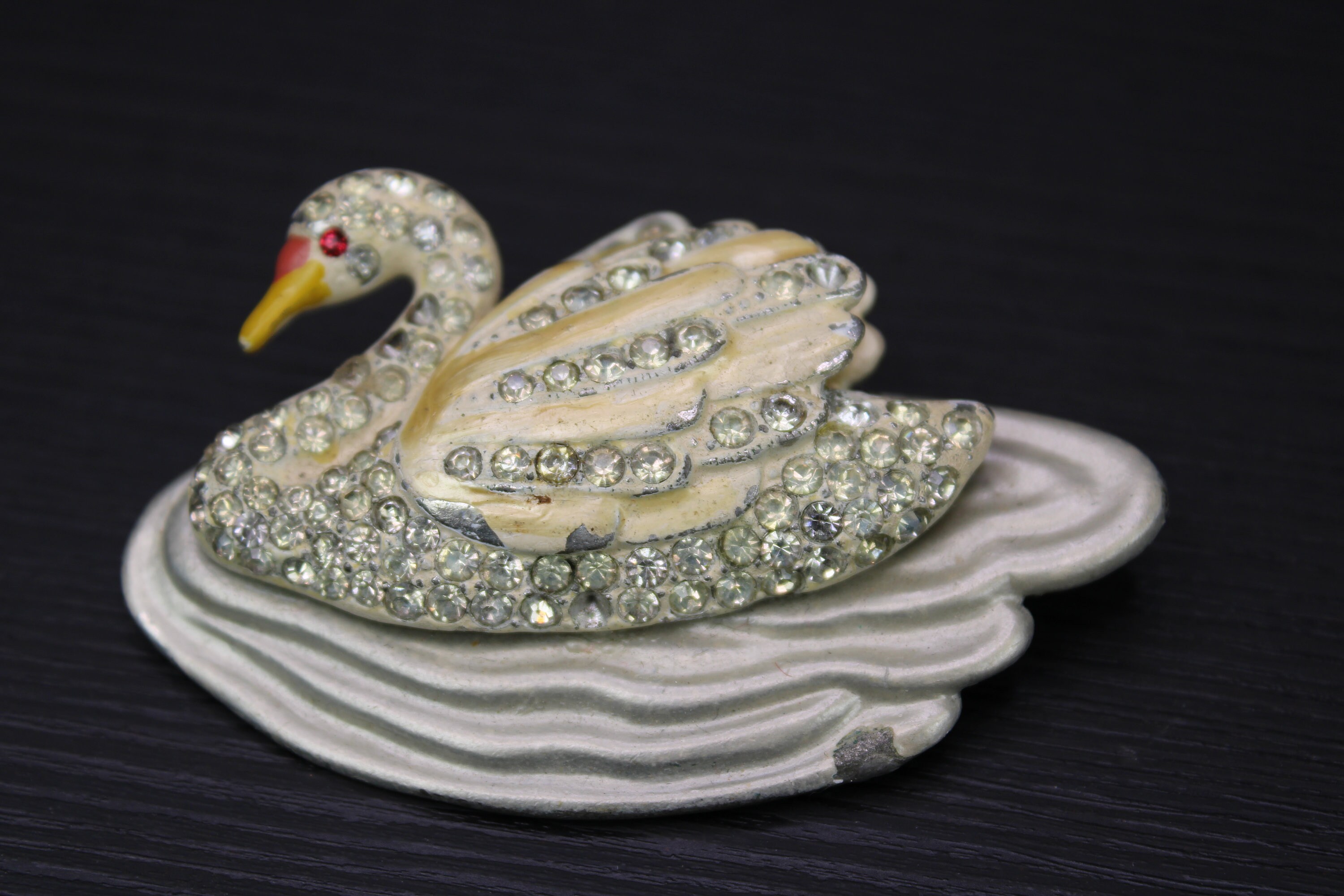 Vintage Retro White Swan Brooch With Zirconia Stones. Etsy UK