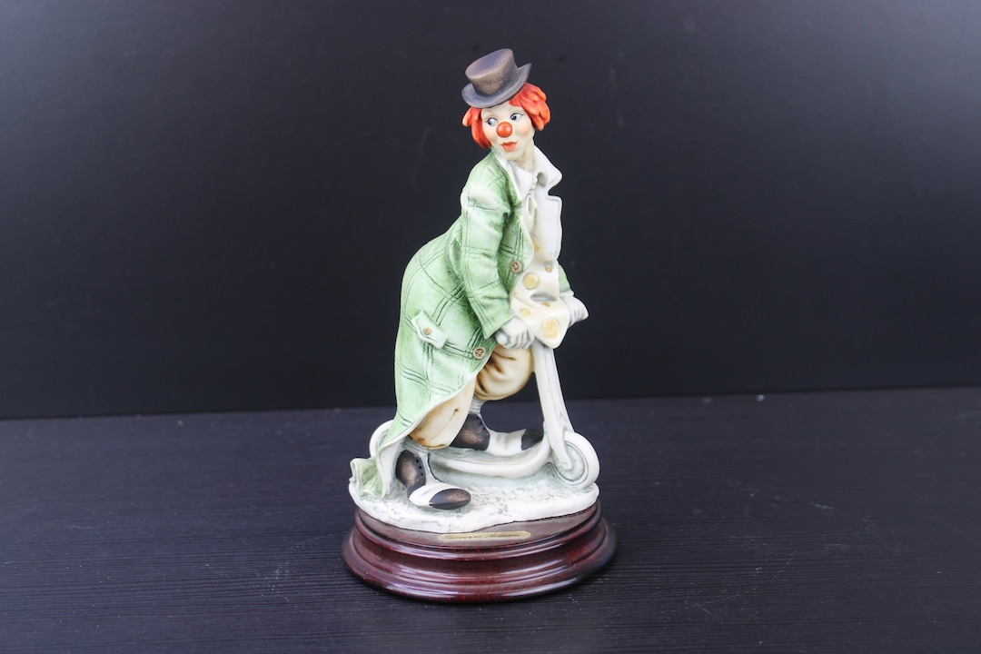 Vintage Charlie Clown Riding a Scooter Figurine by Giuseppe Armani. - Etsy