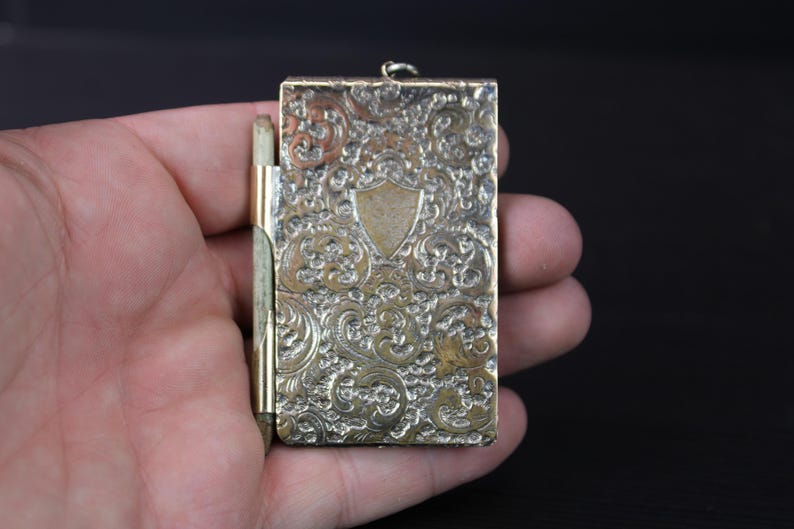 Antique Silver Plated Floral Hand Held Notebook. - Etsy