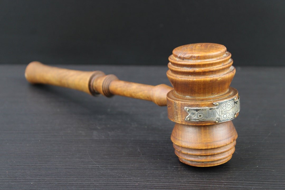 Art Deco Wooden Judge Hammer With Silver Front. - Etsy