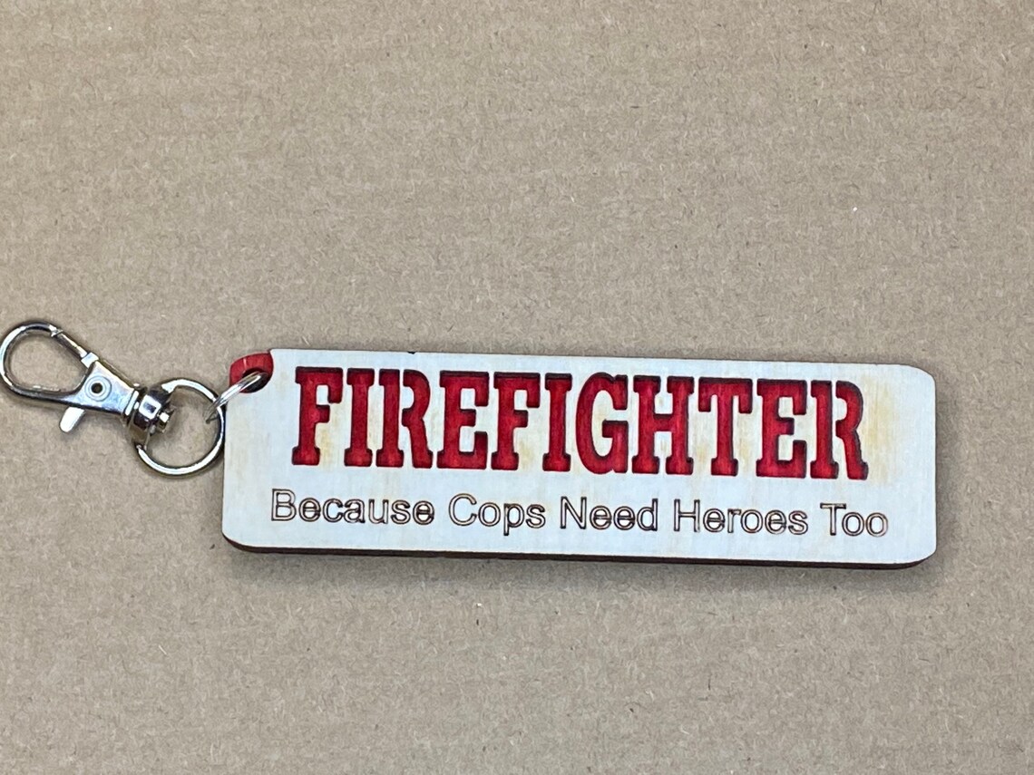First Responder Law Enforcement Wood Keychain Police EMS - Etsy