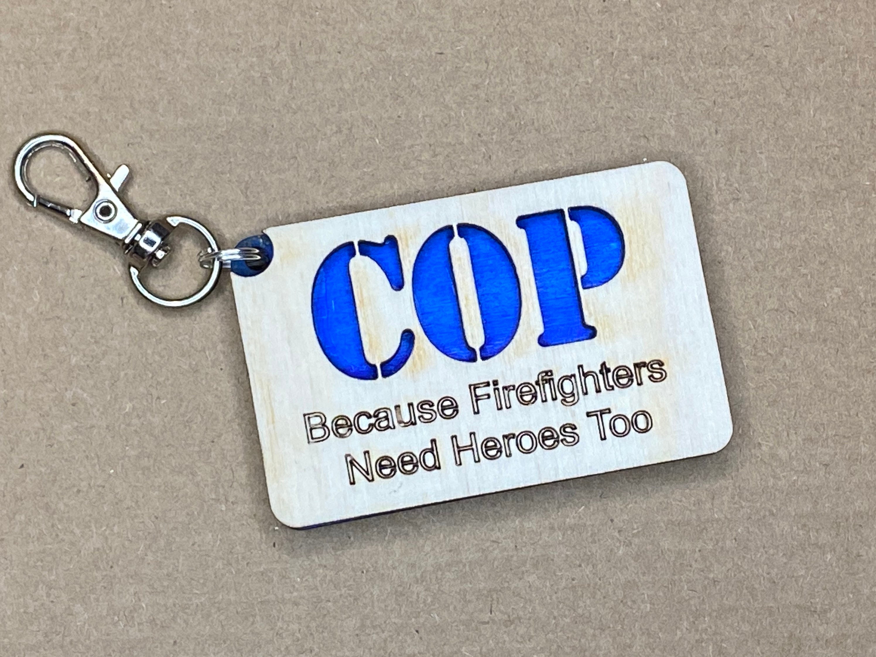 First Responder Law Enforcement Wood Keychain Police EMS - Etsy