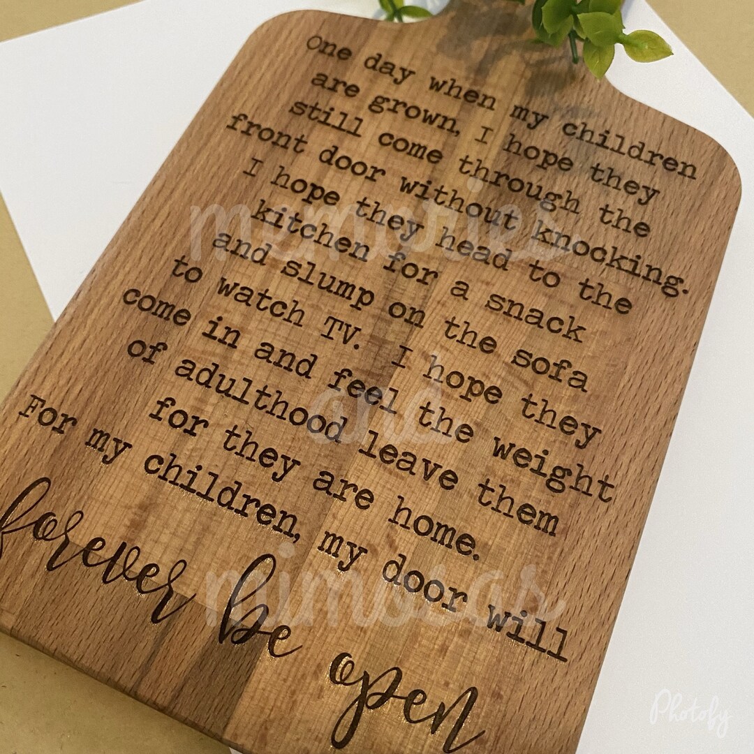 Engraved Poem Cutting Board, Personalized Mother's Day Gift - Etsy