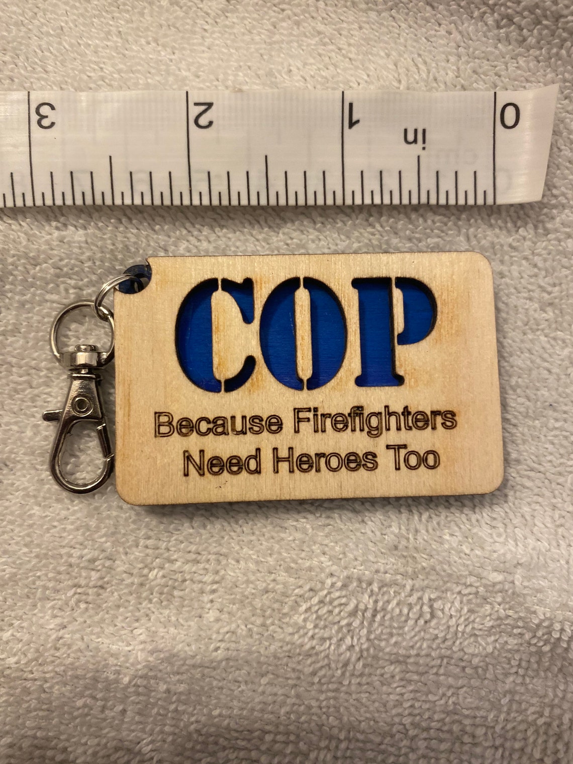 First Responder Law Enforcement Wood Keychain Police EMS - Etsy