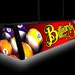 44 Pool Billiard Table Light, RED BILLIARDS, Back Lit Game Table Light ...