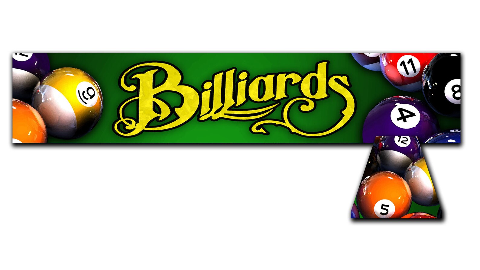 44" Pool Billiard Table Light, GREEN BILLIARDS, Back Lit Game Table ...