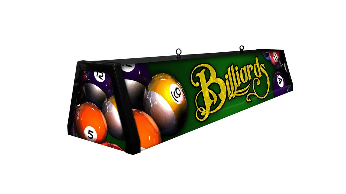 44" Pool Billiard Table Light, GREEN BILLIARDS, Back Lit Game Table ...