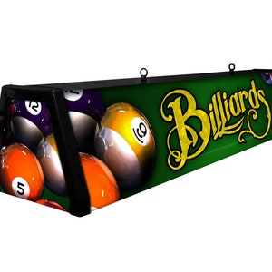 44" Pool Billiard Table Light, GREEN BILLIARDS, Back Lit Game Table ...